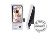 China 21.5 Inch Desktop Ordering Kiosk Machine Inbuilt QR Barcode 80mm Terminal Printer for sale