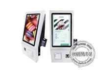 China 21.5 Inch Desktop Ordering Kiosk Machine Inbuilt QR Barcode 80mm Terminal Printer for sale
