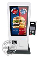 China Countertop Receipt Printer Touch Screen Self Service Kiosk POS Terminal 21.5 Inch Apple VAS for sale