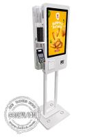 China Double Sided Fast Food Cashless Self Service Order Machine POS Terminal 24 Inch for sale