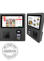 China Black Color Order Payment Thermal Printer Kiosk 15.6 Inch 1920x1080P Resolution for sale