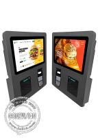 China Black Color Order Payment Thermal Printer Kiosk 15.6 Inch 1920x1080P Resolution for sale