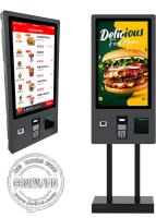 China Black 32 Inch Wall Mount Self Service Printing Kiosk For Bank Hotel for sale