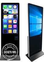 China 43 Inch Floor Stand Wifi Lcd Digital Signage Player With 80mm Terminal Printer for sale