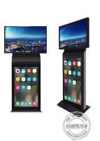 China HD Android Networking free standing vertical Kiosk Digital Signage display dual screen for sale