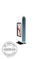 China Dual Screen Interactive Multi Touch Kiosk Digital Signage Ultra Thin White Frame for sale