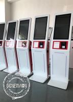 China 27 Inch Led Light Decor Self Service Touch Screen Kiosk Windows QR Scanner Printer for sale