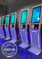 China 27 Inch Led Light Decor Self Service Touch Screen Kiosk Windows QR Scanner Printer for sale