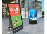 China 43'' Movable Battery Powered Outdoor Digital Signage Totem With RGB LED Light for sale