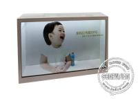 China White Touch Screen Transparent Lcd Showcase With Android System / Remote Control for sale