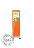 China Portable Kindergarten Touchscreen Totem , Bright Color Educational Touch Kiosk with Wheels for sale