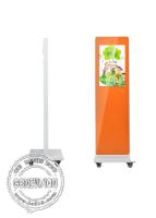 China Portable Kindergarten Touchscreen Totem , Bright Color Educational Touch Kiosk with Wheels for sale