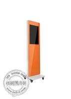 China Portable Kindergarten Touchscreen Totem , Bright Color Educational Touch Kiosk with Wheels for sale