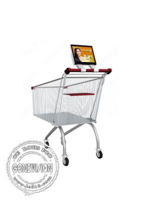 China Dc Powered Tft Wall Mount LCD Display , Lcd Advertising Player Super Market Trolley for sale