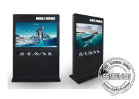 China Mobile Charging Station Advertising Totem 65 inch Horizontal Media Player Standee for sale