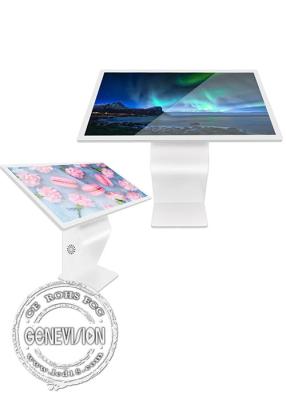 China 55 Inch  K stand  White AIO Interactive Touch Screen Kiosk Digital Floor Stand Smart Totem for sale