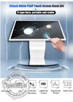 China 55 Inch  K stand  White AIO Interactive Touch Screen Kiosk Digital Floor Stand Smart Totem for sale