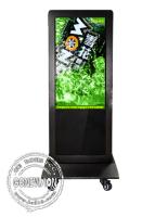 China Dual Lcd Touch Advertising Standee / Movable Beacon Media Player Totem Digital Signage for sale