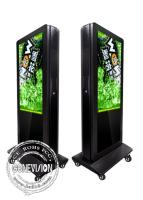 China Dual Lcd Touch Advertising Standee / Movable Beacon Media Player Totem Digital Signage for sale