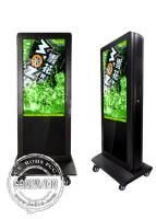 China Dual Lcd Touch Advertising Standee / Movable Beacon Media Player Totem Digital Signage for sale