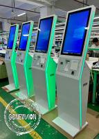 China Palmprint Reader White Led Strip Fingerprint Self Service Kiosk Machine 27 Inch Windows Pc All In One for sale