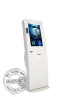 China Retail Information Touch Screen Kiosk 22” Portrait Card Swipe Printer Scanner Windows 10 OS for sale