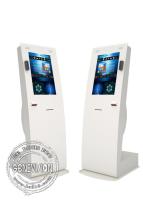 China Retail Information Touch Screen Kiosk 22” Portrait Card Swipe Printer Scanner Windows 10 OS for sale