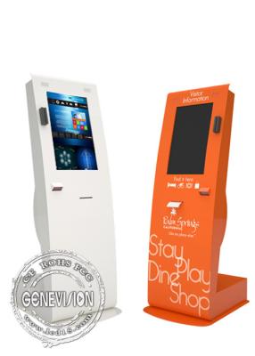 China Retail Information Touch Screen Kiosk 22” Portrait Card Swipe Printer Scanner Windows 10 OS for sale