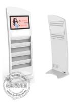 China 19 Inch Magazine Holder Advertising Standee Usb Update Media Kiosk With Book Shelves for sale