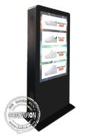 China Free Standing Outside Digital Signage Touchscreen Kiosk Built In Air Conditioning for sale