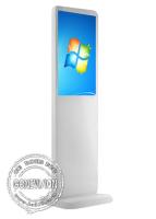 China White Touch Screen Standee Shopping Mall Information Kiosk , Android Touch Digital Kiosk for sale