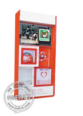 China Lcd Display Cabinet Kiosk Digital Signage With Wifi , Aed Emergency Cardiac First Aid Advertising Station for sale