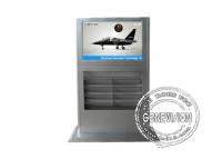 China Landscape Magazine Holder Advertising Kiosks Displays , Touch Interactive Digital Signage Totem for sale
