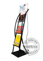 China 12.1inch Magazine Floorstanding Kiosk LCD Ad Player Metal Shelves for sale