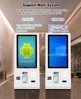 China Hotel 24 Inch Vertical Desktop Printer QR Code Scanner Card Dispenser Self Service Check In Kiosk for sale
