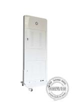 China Win7 White Color 46 Inch Floor Stand Digital Signage Touch Screen With Wheel for sale