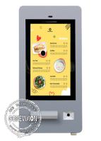 China 15.6 inch Hamburg Car Wall Mount Ticket Printer QR Code Scanner POS PCAP Touch Screen Fast Food Self Service Kiosk for sale