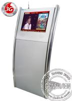 China 19inch Silver Floorstanding Slim Digital Kiosk Capacitive Touch Screen With Front Speaker for sale