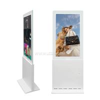 China Two Side QLED Extra Slim High Brightness Floor Advertising Display With Transparent Frame for sale