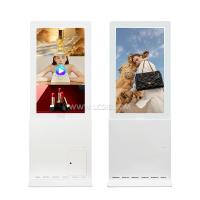 China Two Side QLED Extra Slim High Brightness Floor Advertising Display With Transparent Frame for sale