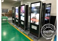 China Charging Station Dual Screen Advertising Digital Standee Remote Control Synchronization for sale