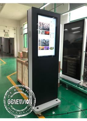China Movable 32 Inch Win10 Advertising Standee Computer With Wheels , 1500cd / M2 for sale