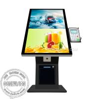 China Touch Screen Restaurants Self Service Payment Kiosk 21.5 Inch Metal Body 5S Time Response for sale