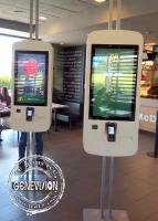 China 43 Inch Dual Screen Floorstanding Self Service Kiosk Android 5.1 POS Terminal with Printer for sale