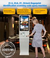 China Tickets Queue Printing Touch Screen Kiosk With QR Code Scanner NFC Finger Prints for sale