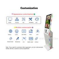 China Tickets Queue Printing Touch Screen Kiosk With QR Code Scanner NFC Finger Prints for sale