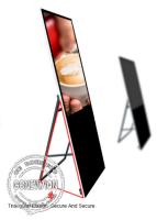 China Android Interactive LCD Poster Kiosk White Super Slim PCAP Foil Touch Screen Banner Kiosk for sale