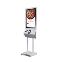 China QSR Mcdonald's Self Service Kiosk 27 Inch Touch Screen With 80 MM Printer Scanner for sale