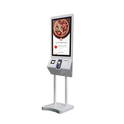 China QSR Mcdonald's Self Service Kiosk 27 Inch Touch Screen With 80 MM Printer Scanner for sale