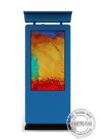 China Free Standing 55 Inch Touch Screen Kiosk Stand High Brightness 2500nits With Shelter for sale